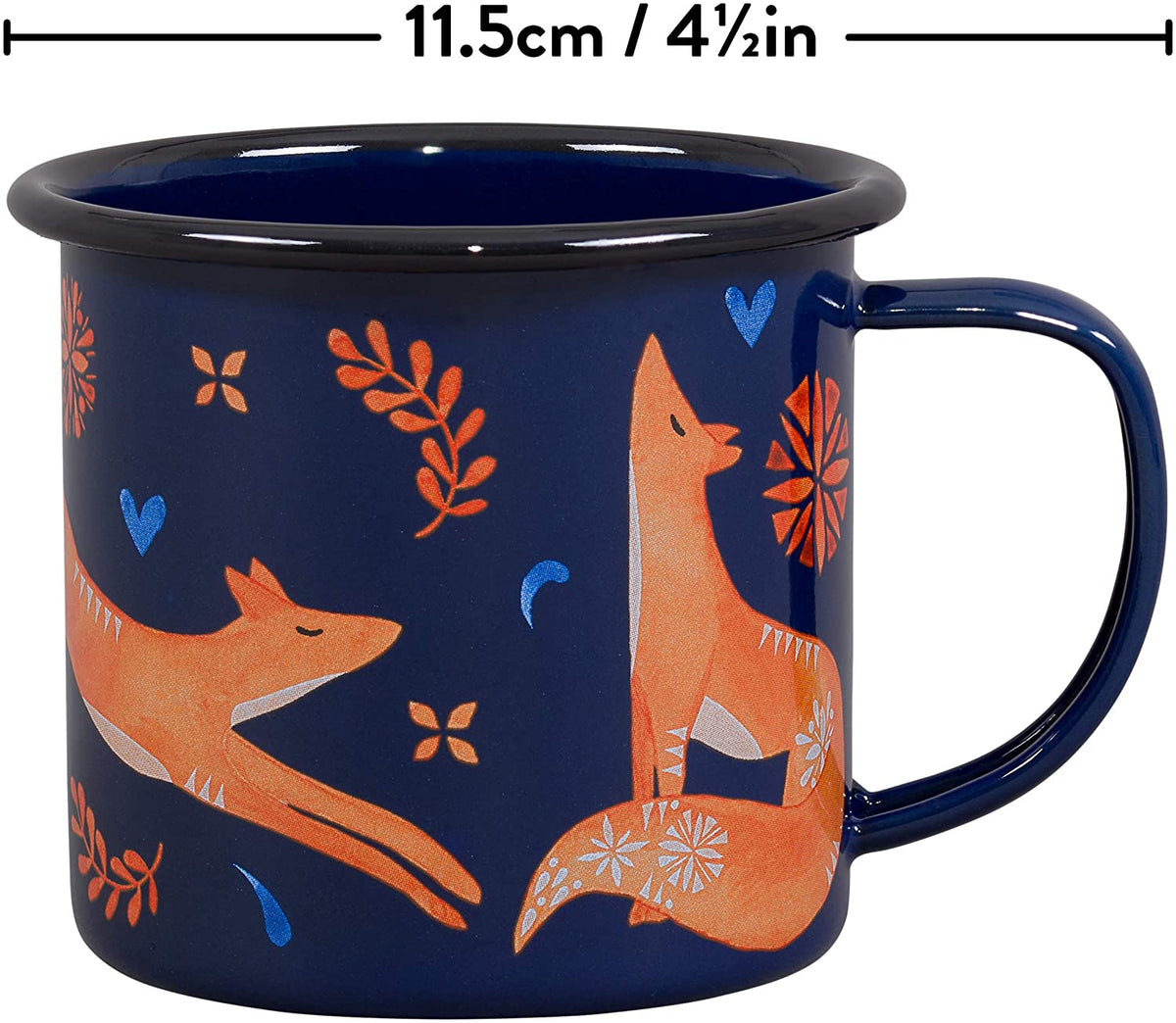 Folklore Enamel Mug - Fox (Navy) – Babylon Emporium