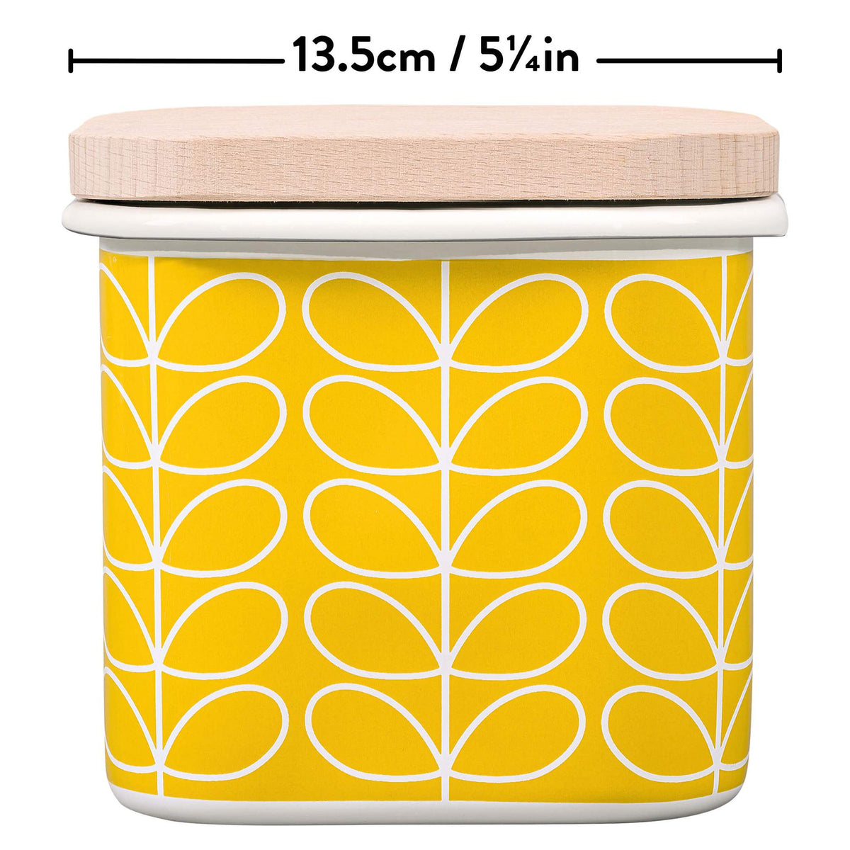 Orla Kiely Enamel Storage Jar with Lid - Linear Stem Dandelion ...
